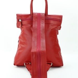 Bacci | Bags | Red Leather Backpack Purse Handbag Women Girls | Poshmark